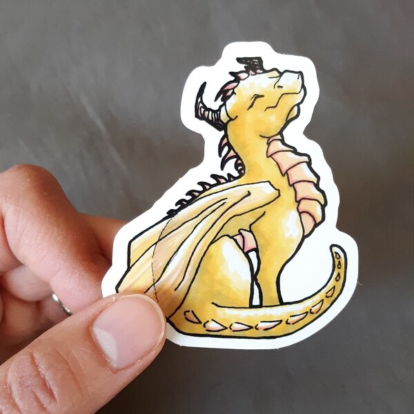 Yellow Dragon Sticker - Etsy