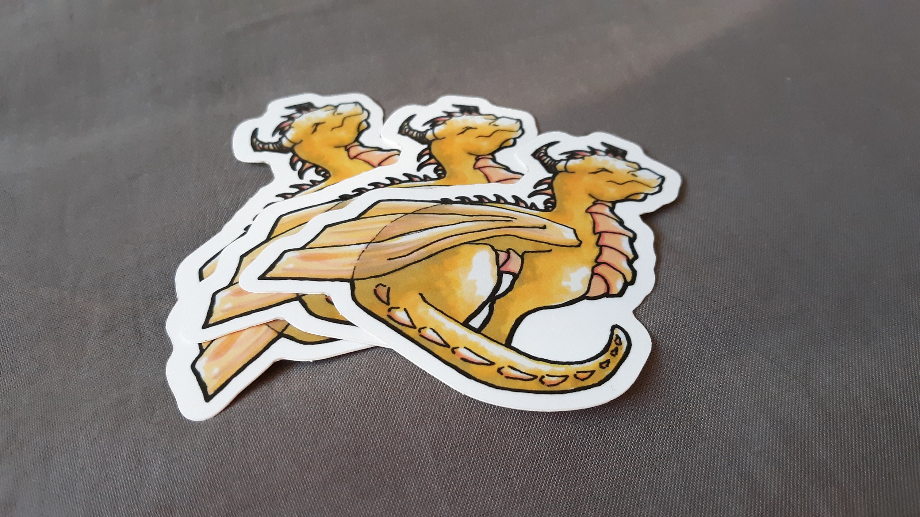 3 Yellow Dragon Sticker - Etsy