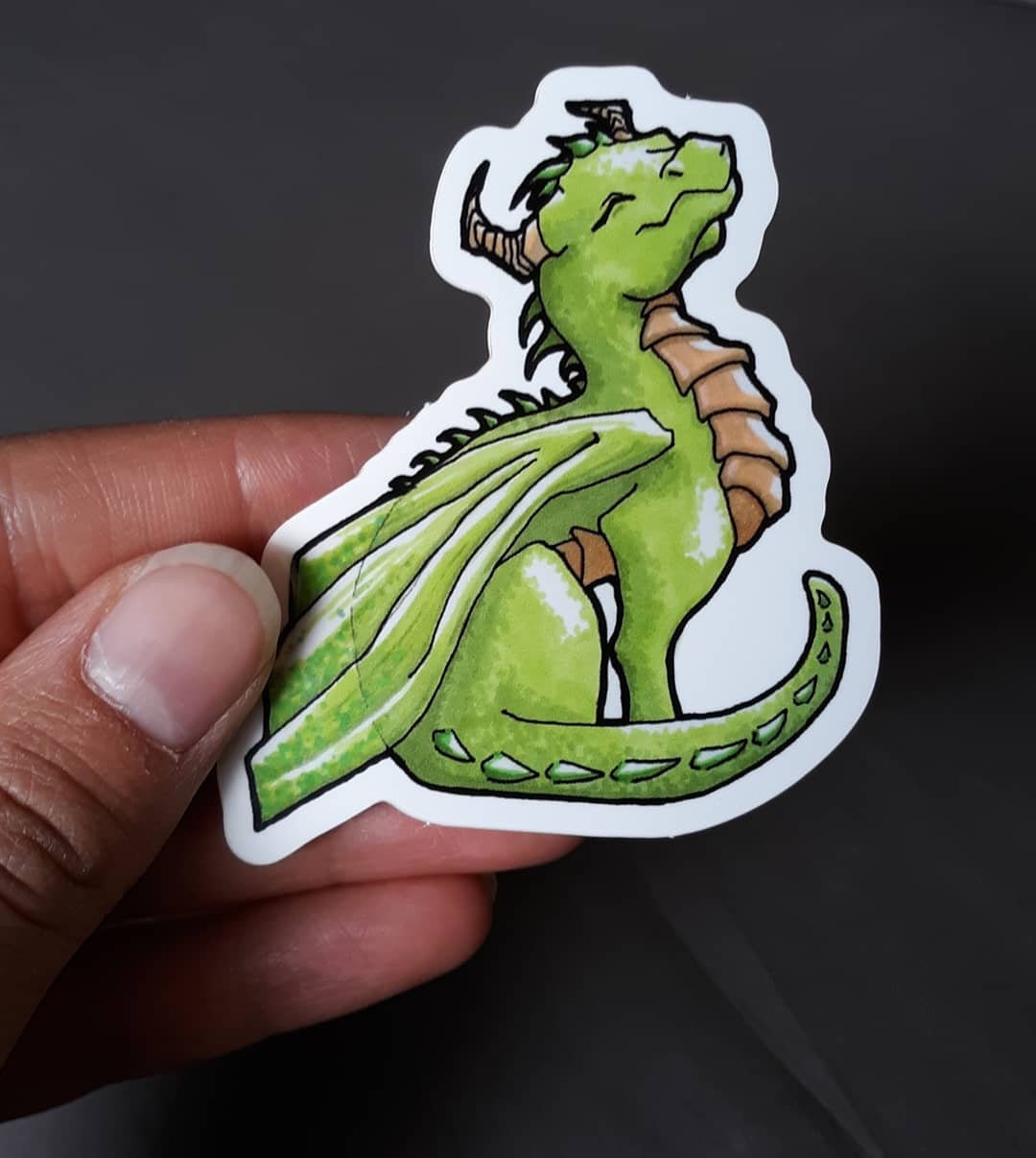 3" Green Dragon Sticker - Etsy
