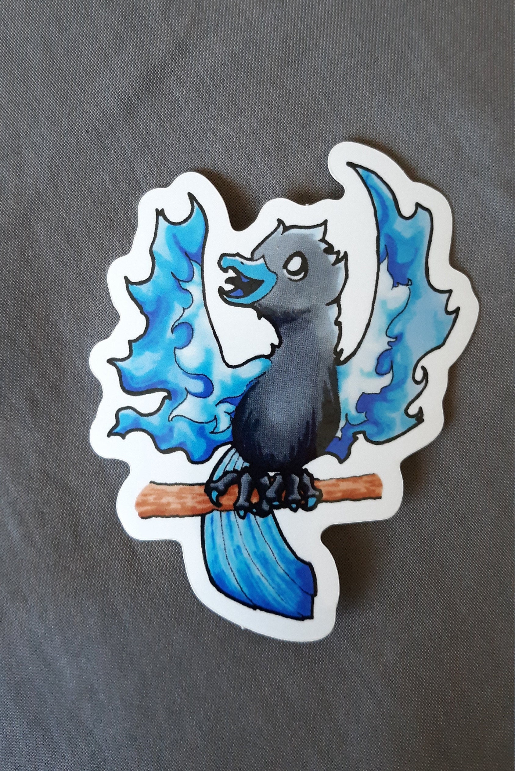 3 Blue Flame Phoenix Sticker - Etsy