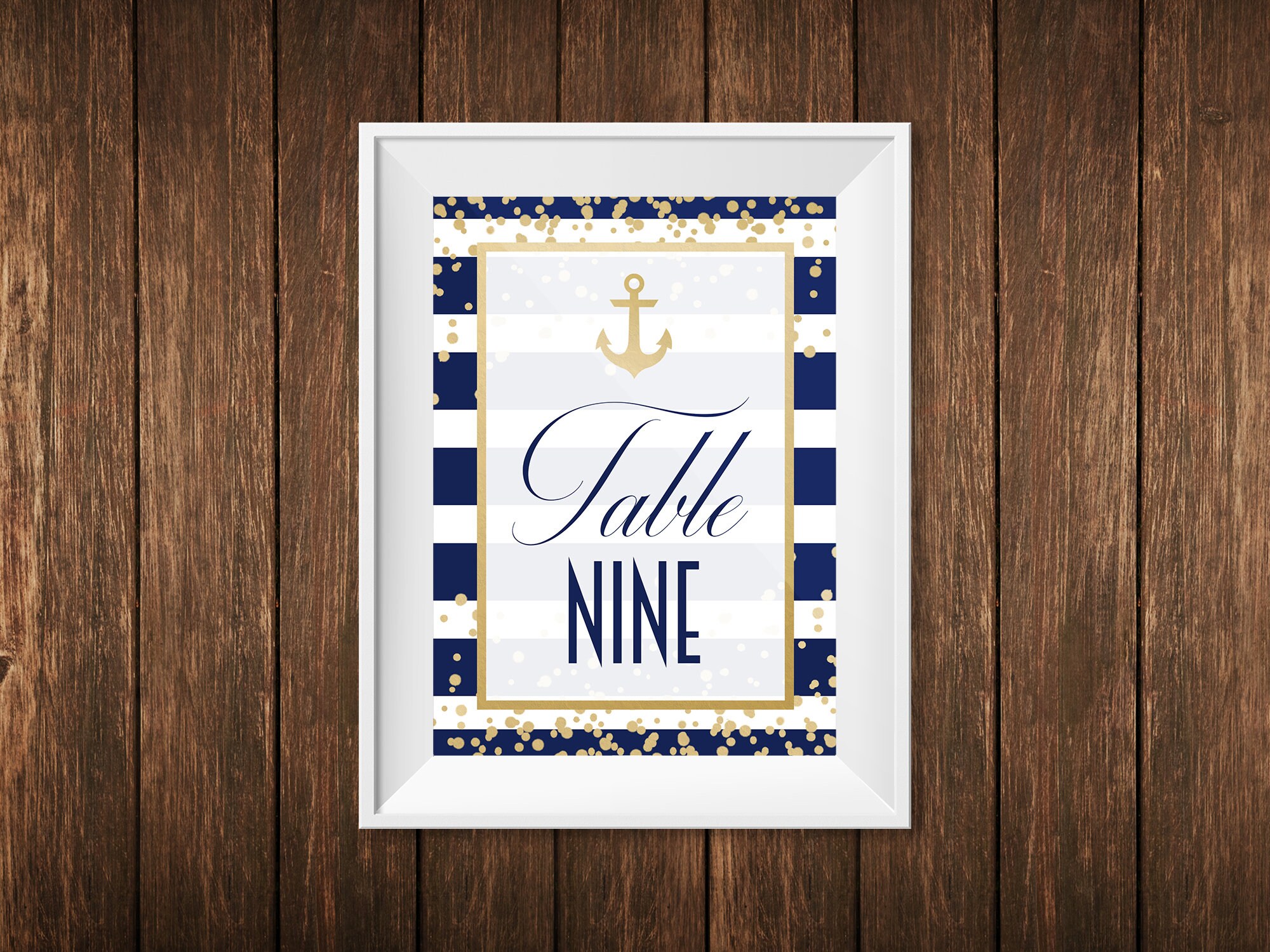 PRINTABLE Nautical Navy White & Gold Table Numbers 1-10 - Etsy