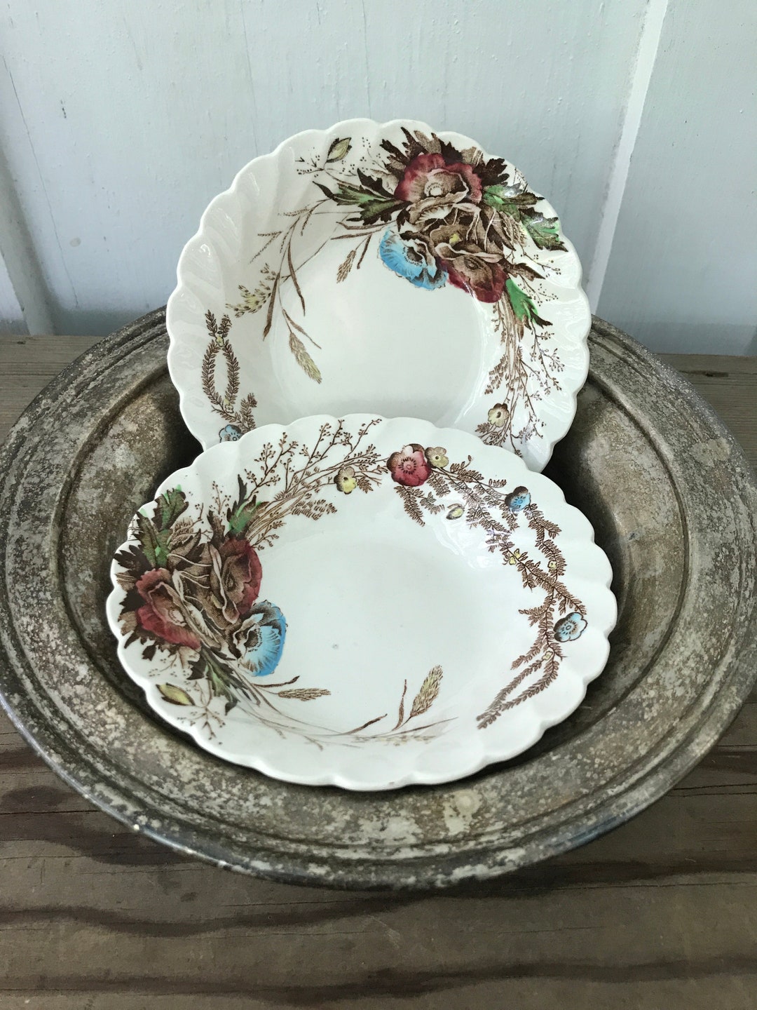 Vintage CLARICE CLIFF Dinnerware * Set of 2 Small Bowls * 1940's ...