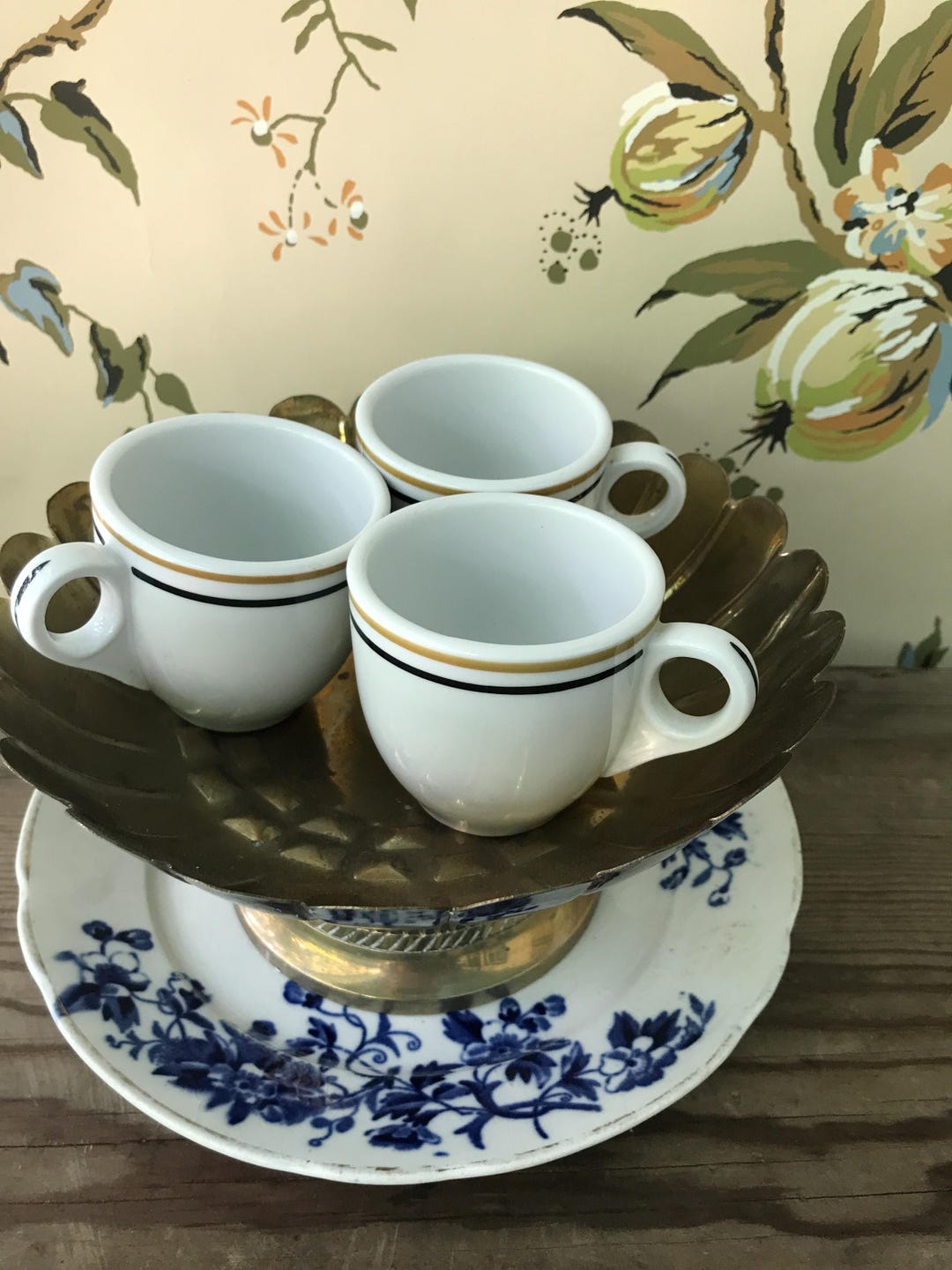 Set of 3 Vintage Espresso Cups * 1950s Diner Style * Restaurant Ware ...