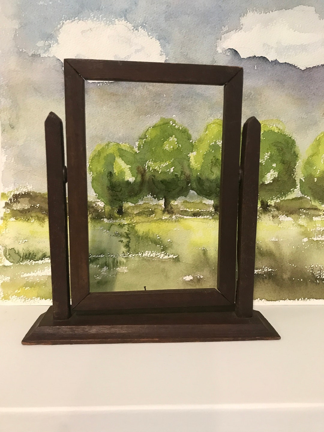 Craftsman Style Frame Vintage Wooden Swivel Frame With Base Desktop ...