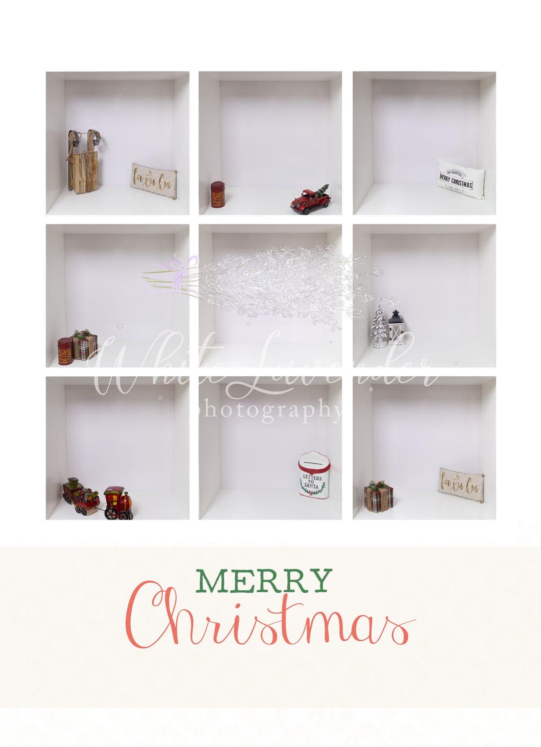 Santa in Box Photography Overlay - Christmas Card - Etsy