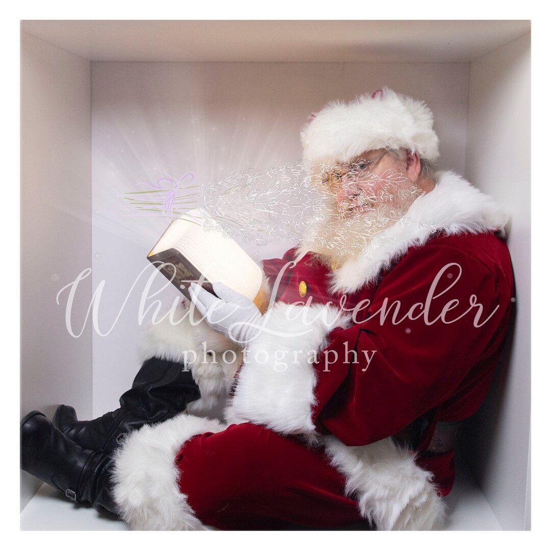 Santa in Box Photography Overlay - Magic Lighting Book - Etsy