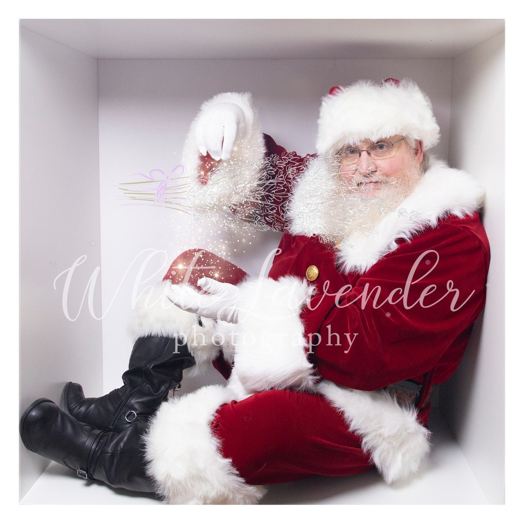 Santa in Box Photography Overlay - Magic Glitter - Etsy