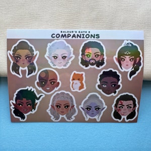 Baldur's Gate 3 Holographic Sticker Sheet Lae'zel, Astarion, Gale ...