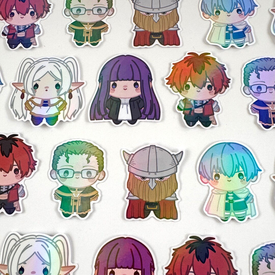 Frieren: Beyond Journey's End - Rainbow Holographic Chibi Stickers - Etsy