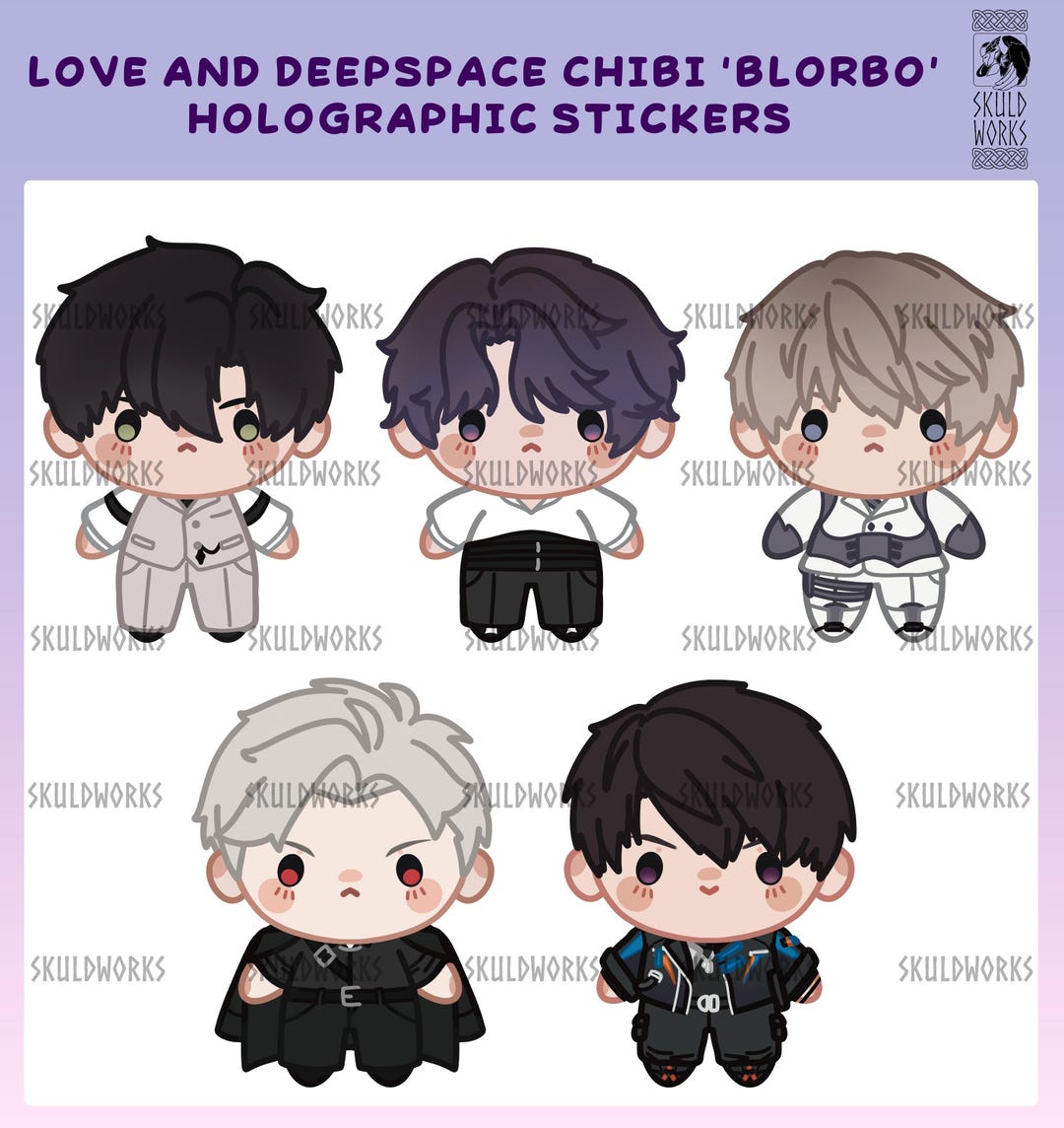 Love and Deepspace - Rainbow Holographic Chibi Stickers - Rafayel ...