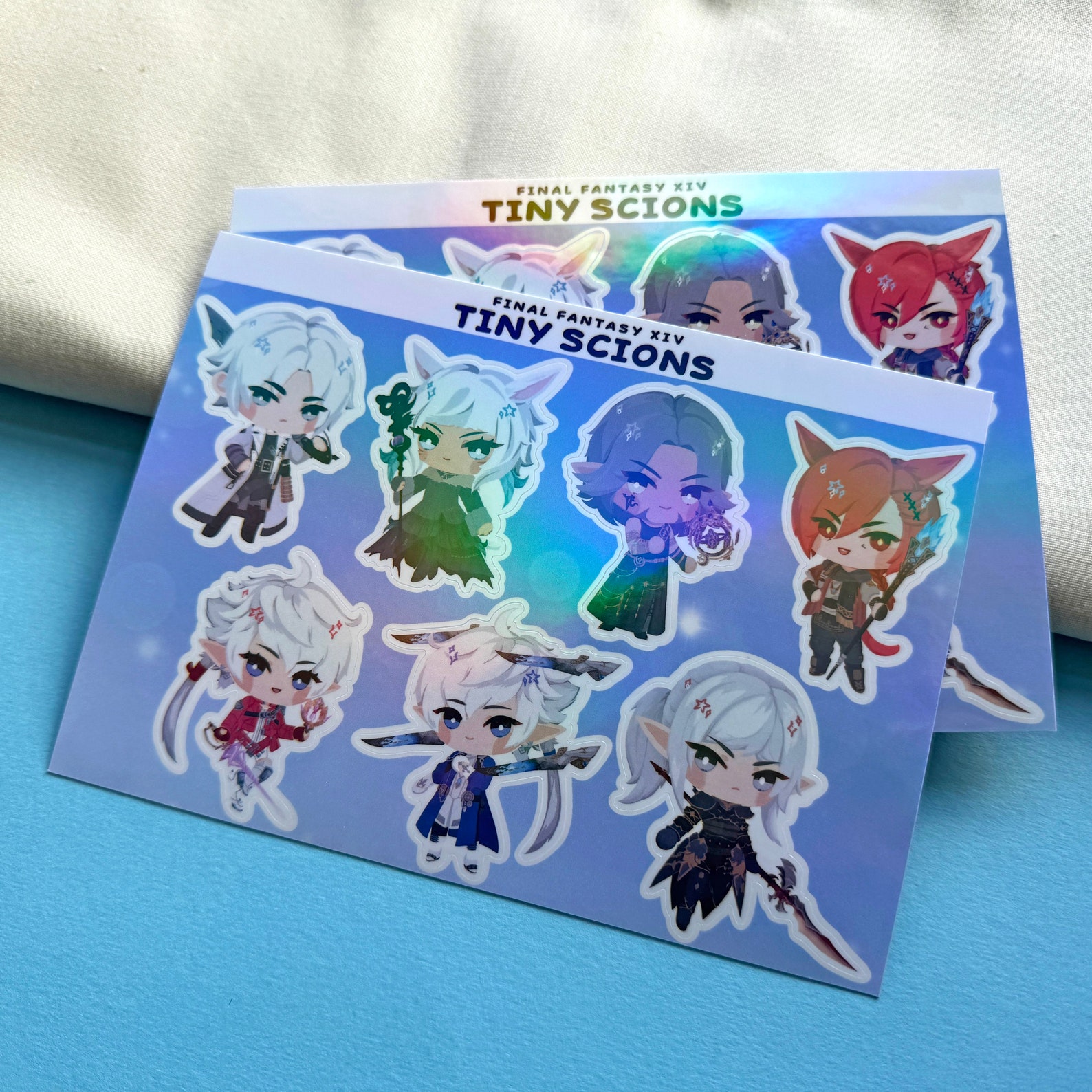 Final Fantasy XIV 'tiny Scions' Holographic Sticker Sheet Thancred, Y ...