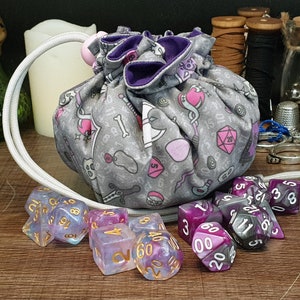 Fantasy Roleplay Pattern Purple/pink Drawstring Dice Bag - Etsy