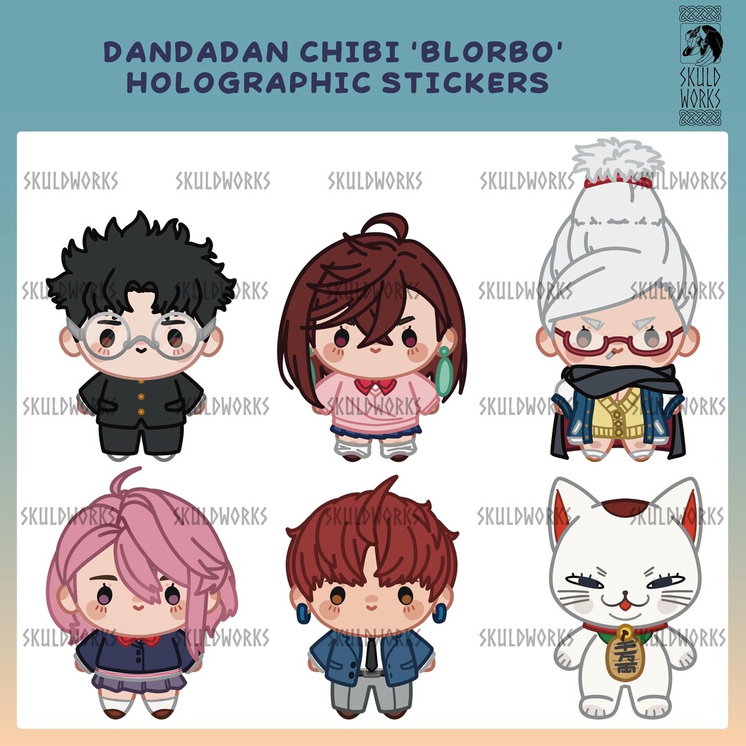 Dandadan Rainbow Holographic Chibi Stickers - Etsy UK