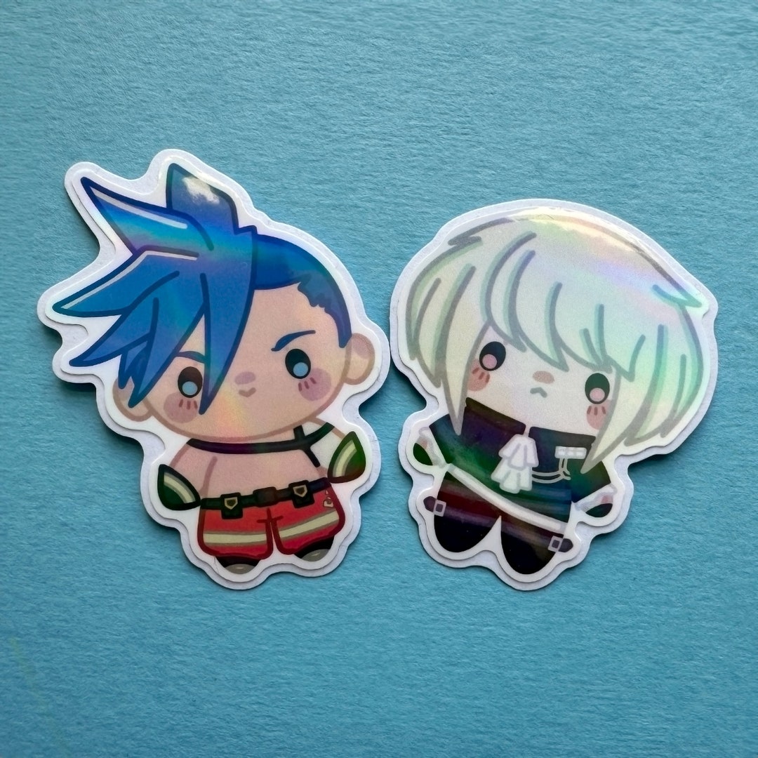 Promare Rainbow Holographic Chibi Stickers Galo and Lio - Etsy