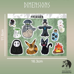 Ghibli Characters Holographic Sticker Sheet Jiji, No Face, Totoro ...
