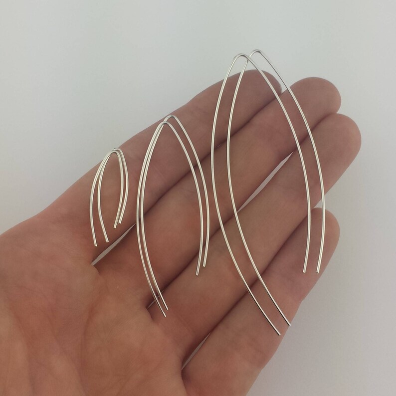 Thin 14k Solid Rose Gold Open Hoop Threader Earrings 20 Gauge | Etsy