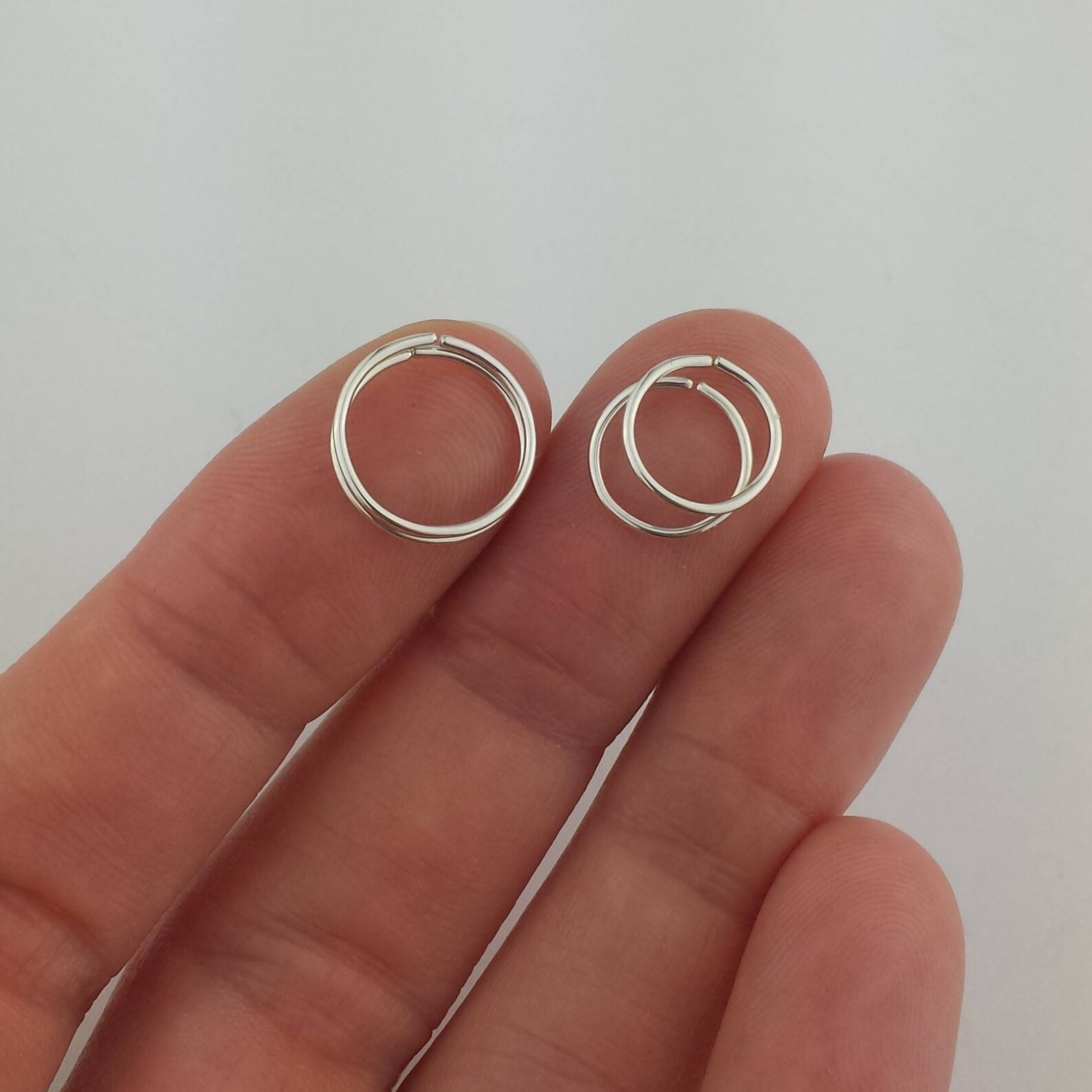 Thin Silver Sleeper Hoop Earrings 1/2 Silver Hoops | Etsy