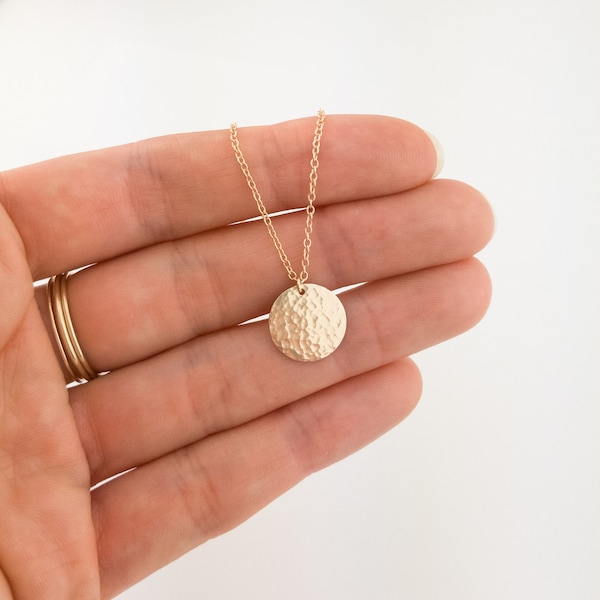 Gold Disc Necklace - Etsy