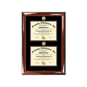 Graduation Dual Degree Diploma Frame University Major Logo Framing ...