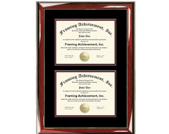 College Dual Diploma Frame Two Degree Double Certificate | Etsy