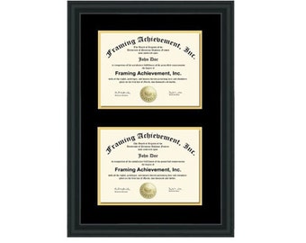Dual Diploma Frame Double Certificate Frames Two Document | Etsy