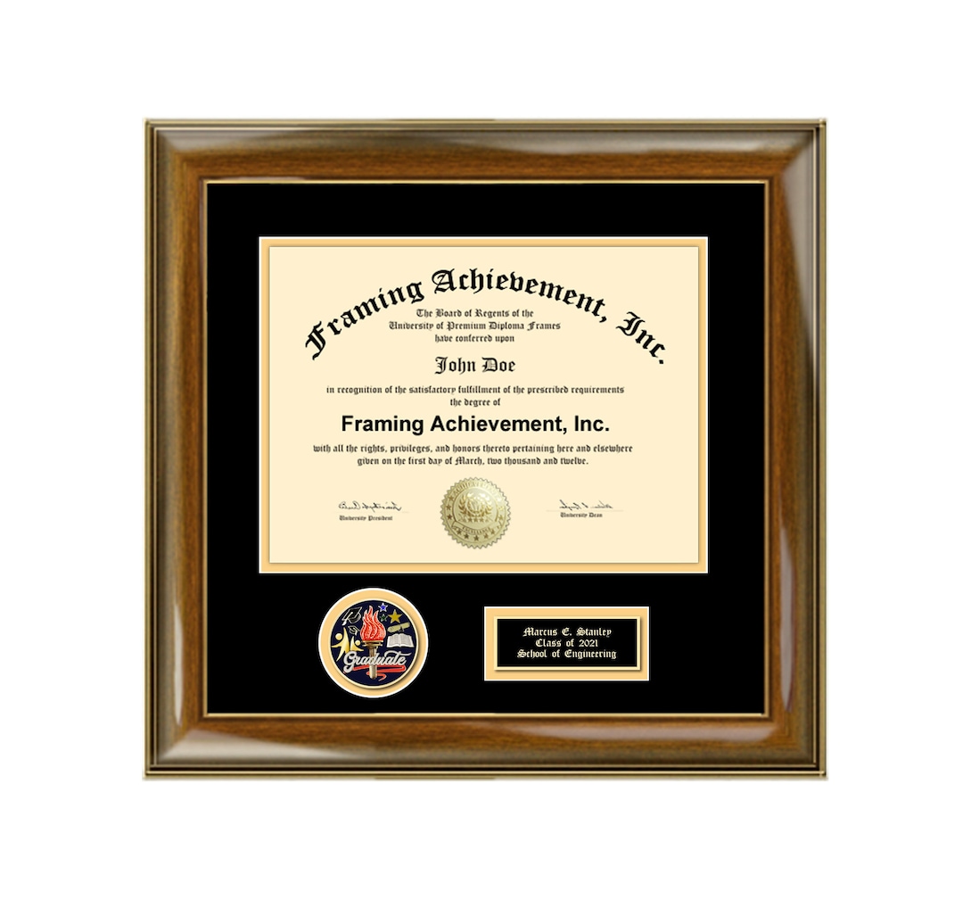 College Diploma Frame 3D Graduate Medal Holder Case Certificate Framing ...
