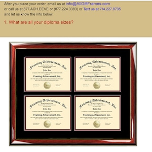 Four Certificate Frame Degree Framing Holds 4 Diploma Quadruple ...