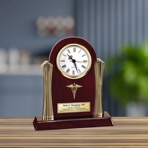 3D Medical Caduceus Logo Engrave Clock Doctor Medicine Nursing School ...