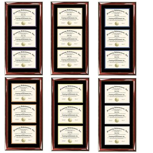 Triple Diploma Frame Certificate Frames University College Plaque ...
