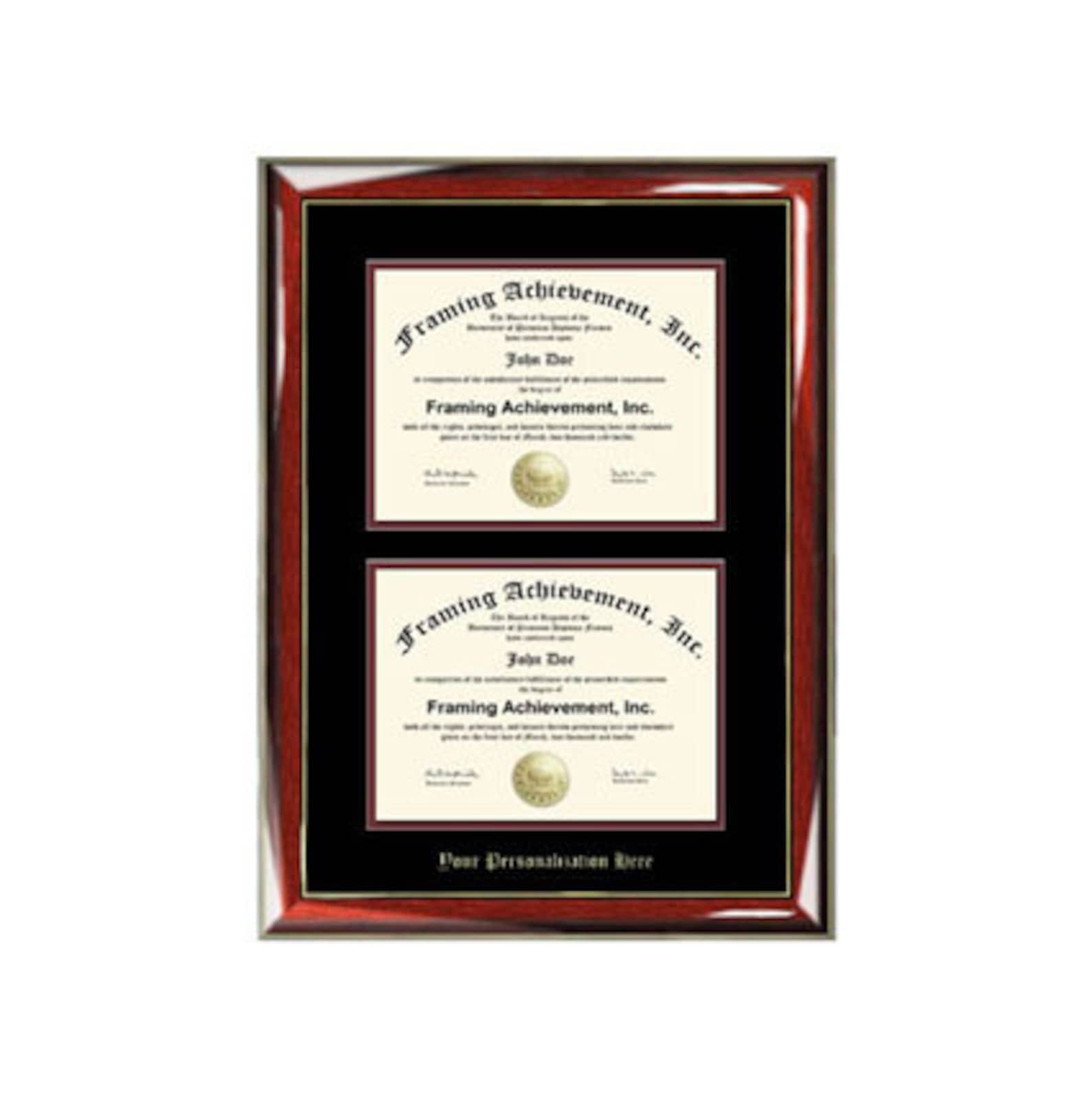 Double Diploma Frame Dual Document Embossed Glossy Prestige | Etsy
