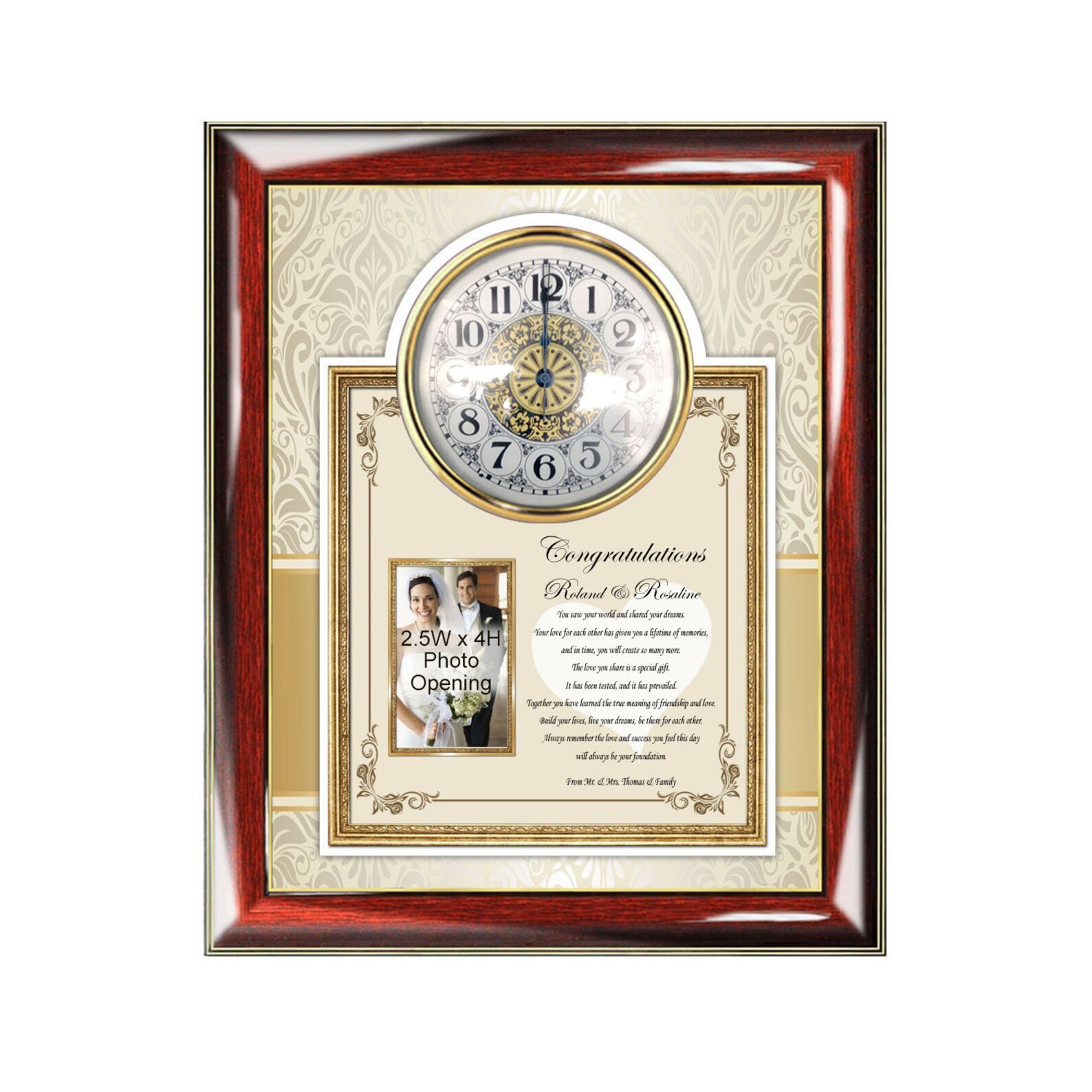 Wedding Picture Frame Gift Photo Plaque Clock Bride Groom - Etsy