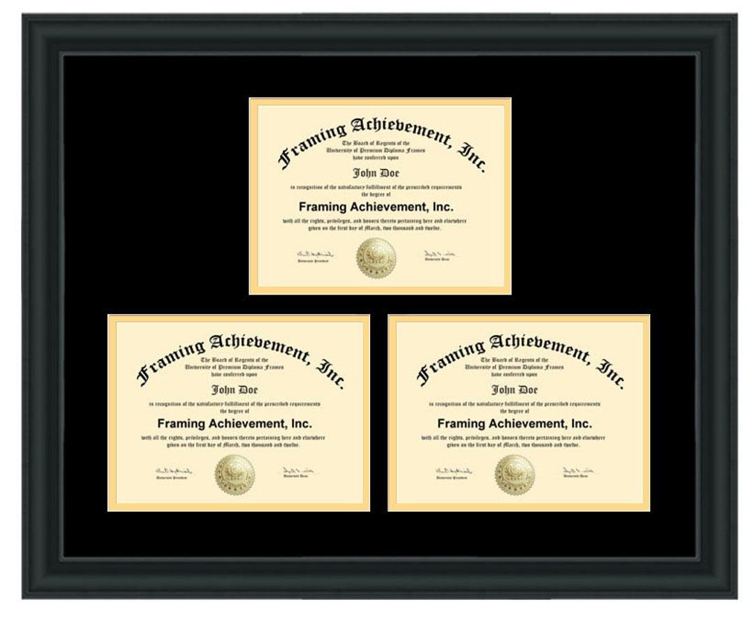 Triple Degree Frame Certificate College Diploma School University ...