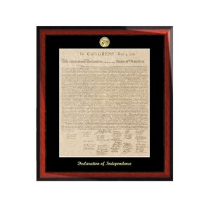 Declaration of Independence Old Antique Replica Print Mahogany Wooden ...