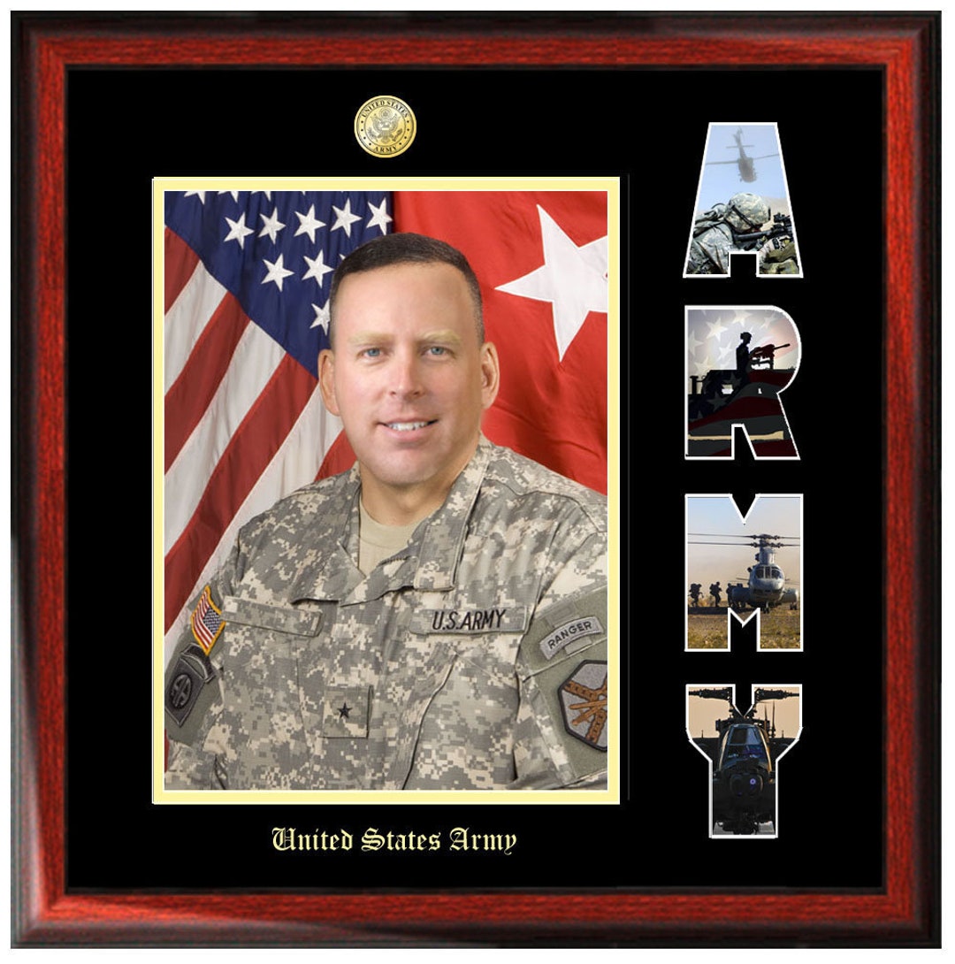 Army Picture Frame With US Army Collage Letter Military Wall - Etsy