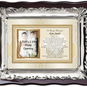Personalized Picture Frame Memorial Sympathy Photo Plaque. Remembrance ...