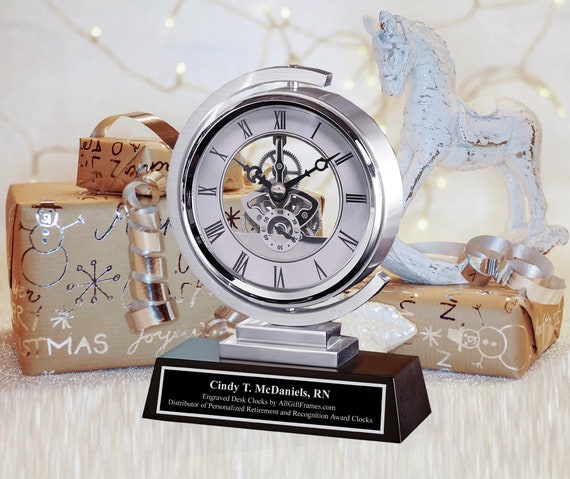 Rotating Desk Clock 360 Degree Engineering Gears Transparent | Etsy