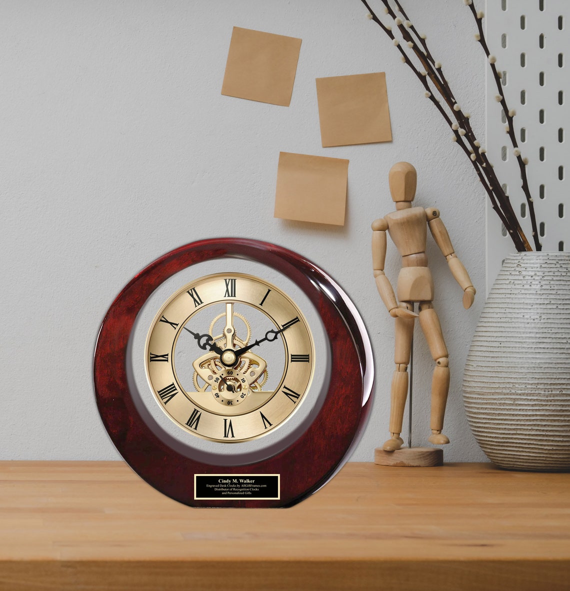 Engineering Desk Clock Gear Engraved Best Seller Wood Shelf | Etsy