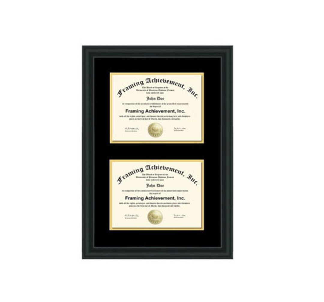 Double Diploma Frame Dual Certificate Frames Two Document Satin Matte ...