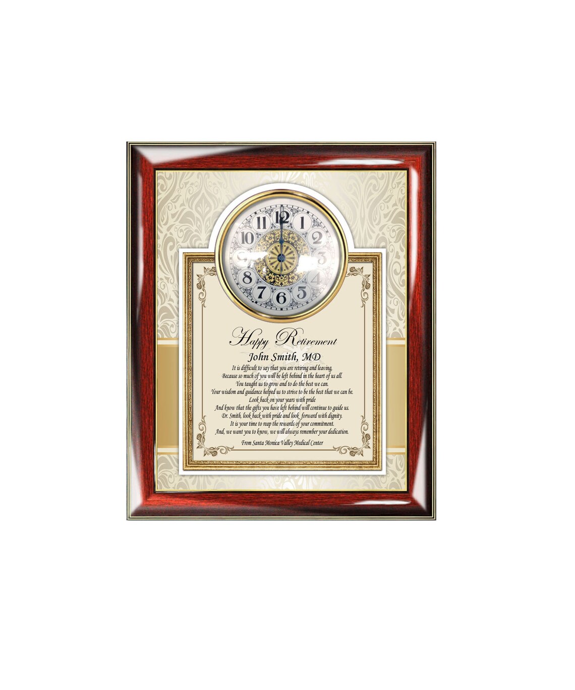 Retirement Gift Clock Frame Personalized Best Wishes - Etsy