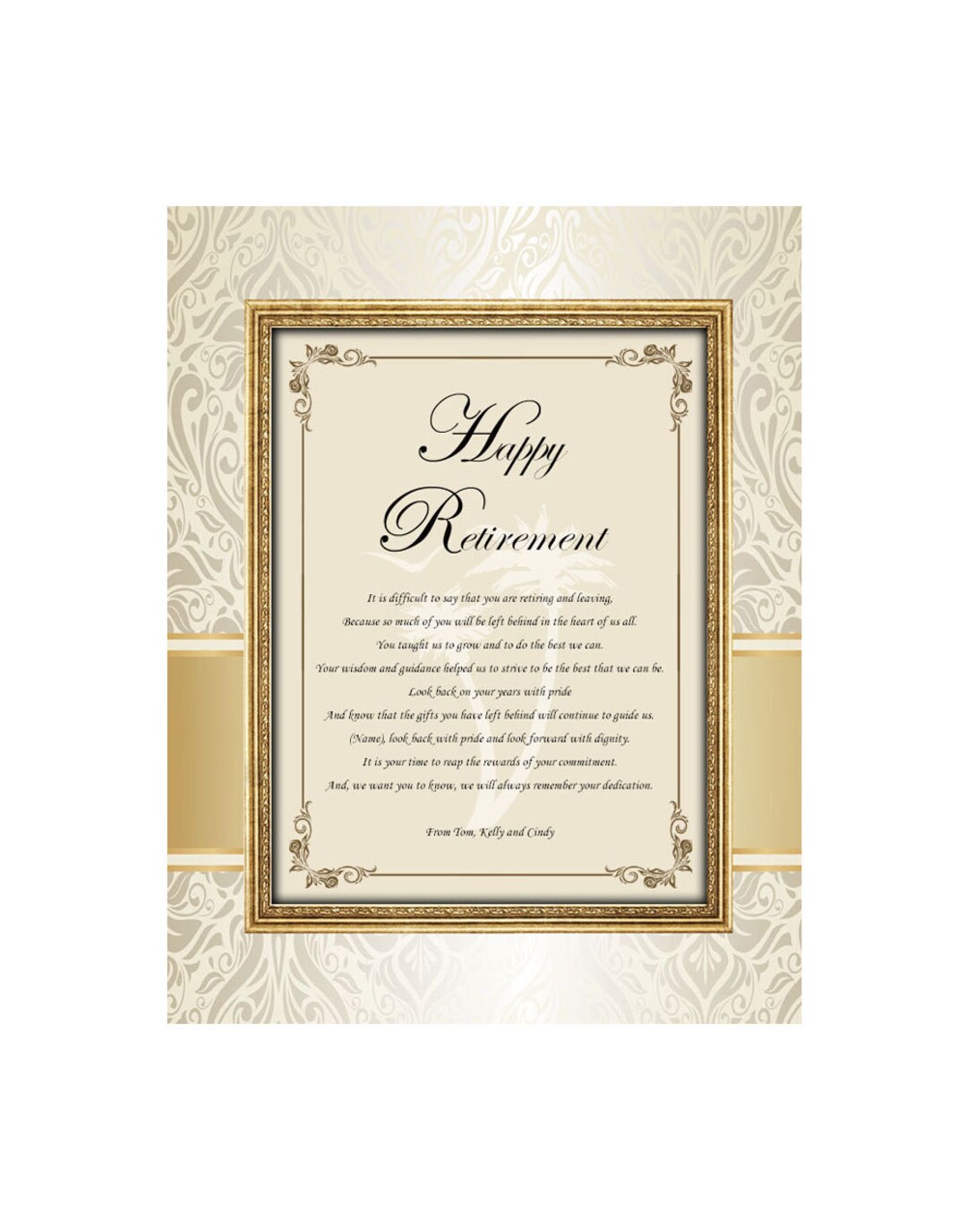 Retirement Poem Colleague Boss Coworker Good Luck Friend Personalized ...