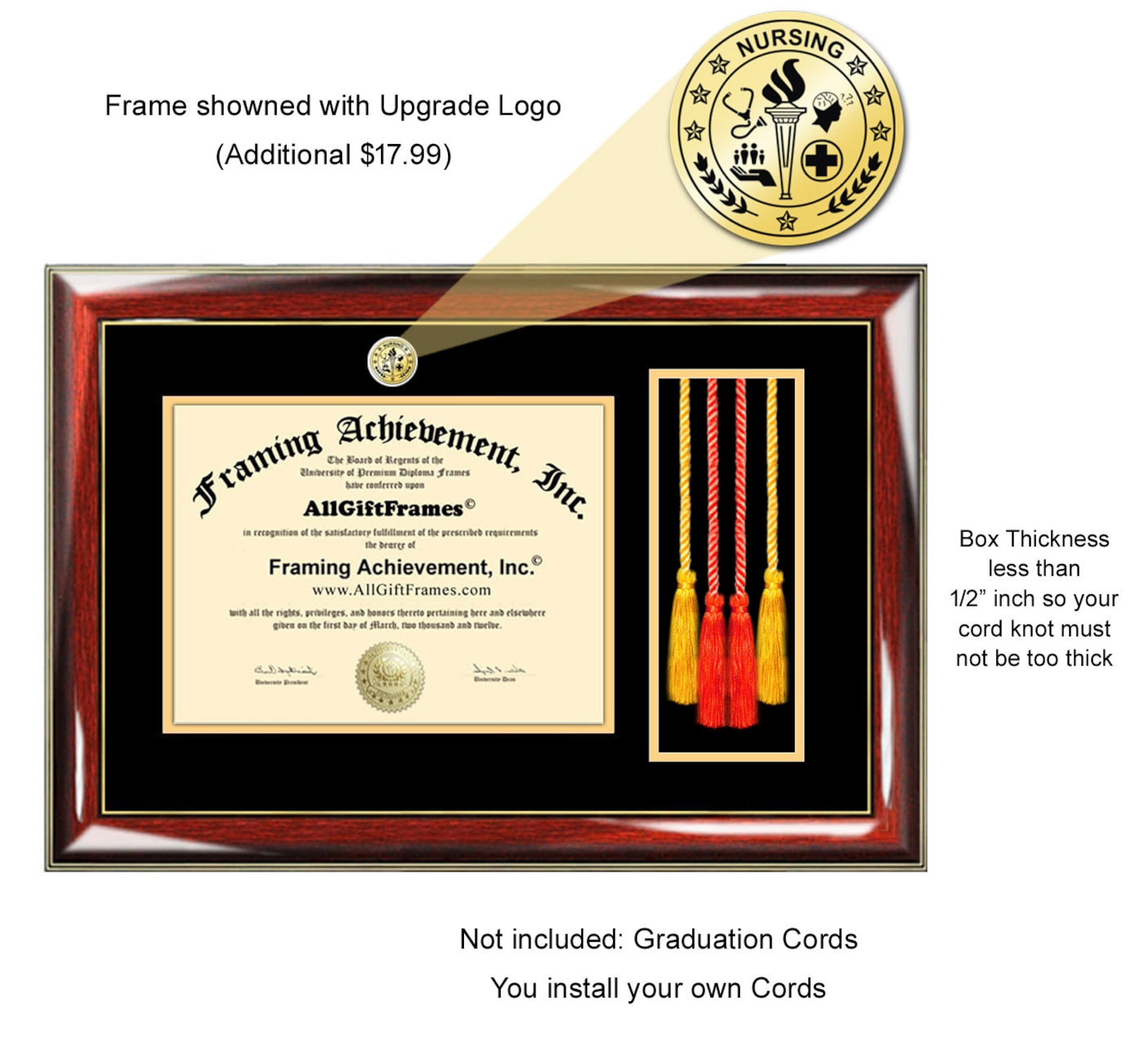 Graduation Cord Box Diploma Frame Honors Alumni Graduate Degree ...