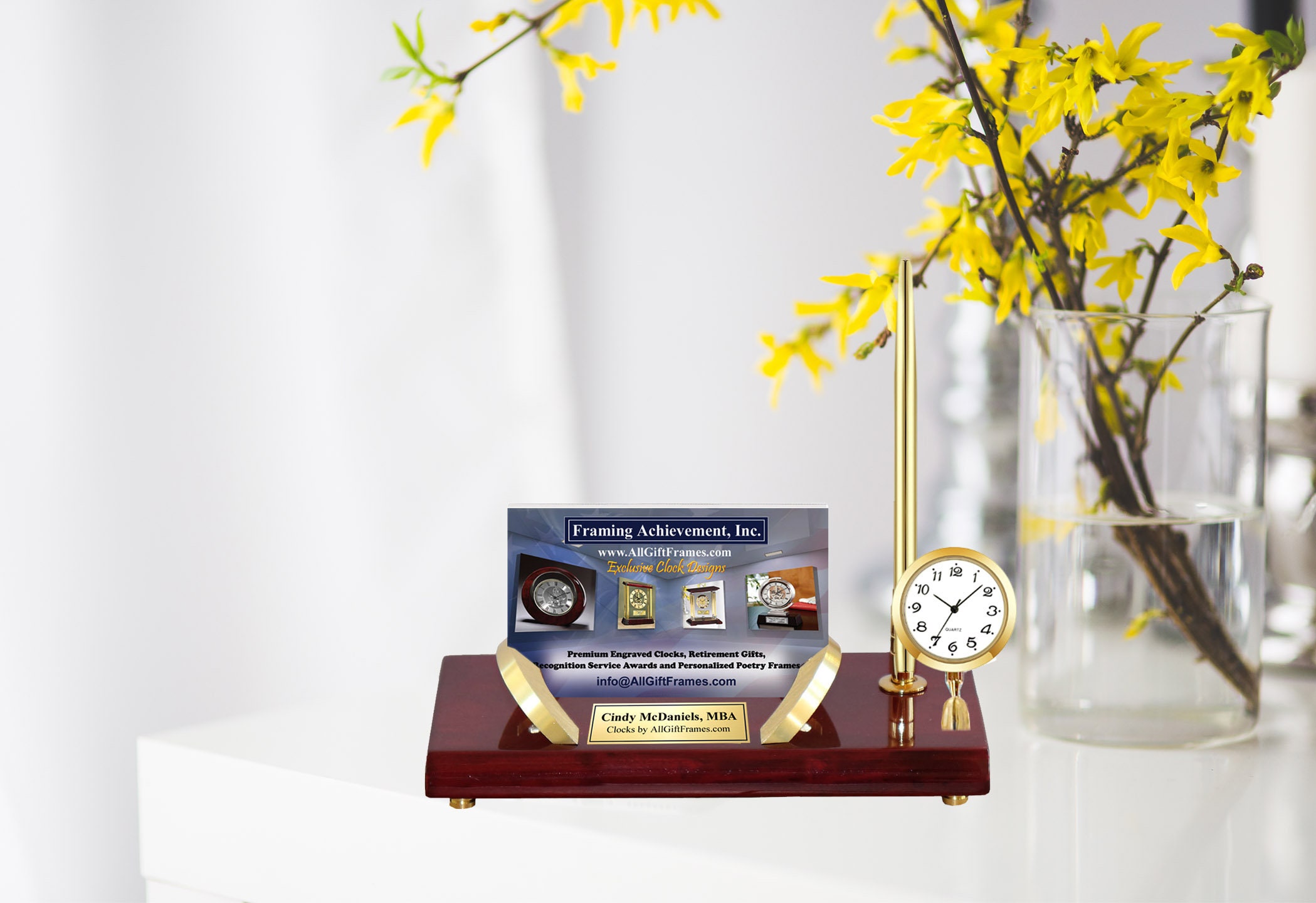 Personalized Engraved Table Top Desktop Business Card Holder - Etsy