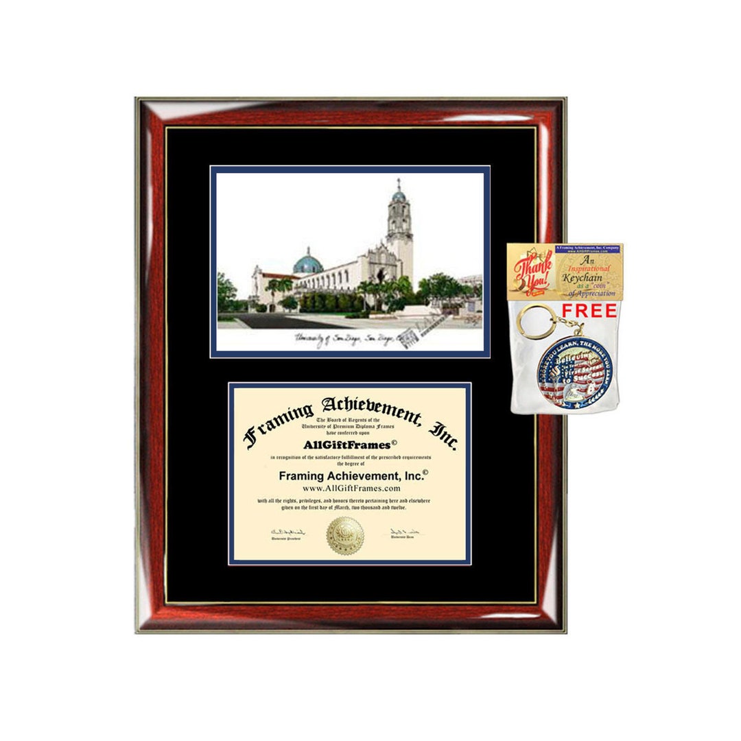 University of San Diego Diploma Frames Lithograph USD Frame Campus ...