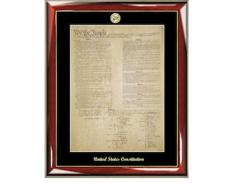 United States Constitution Frame With Gold Embossed Logo - Etsy