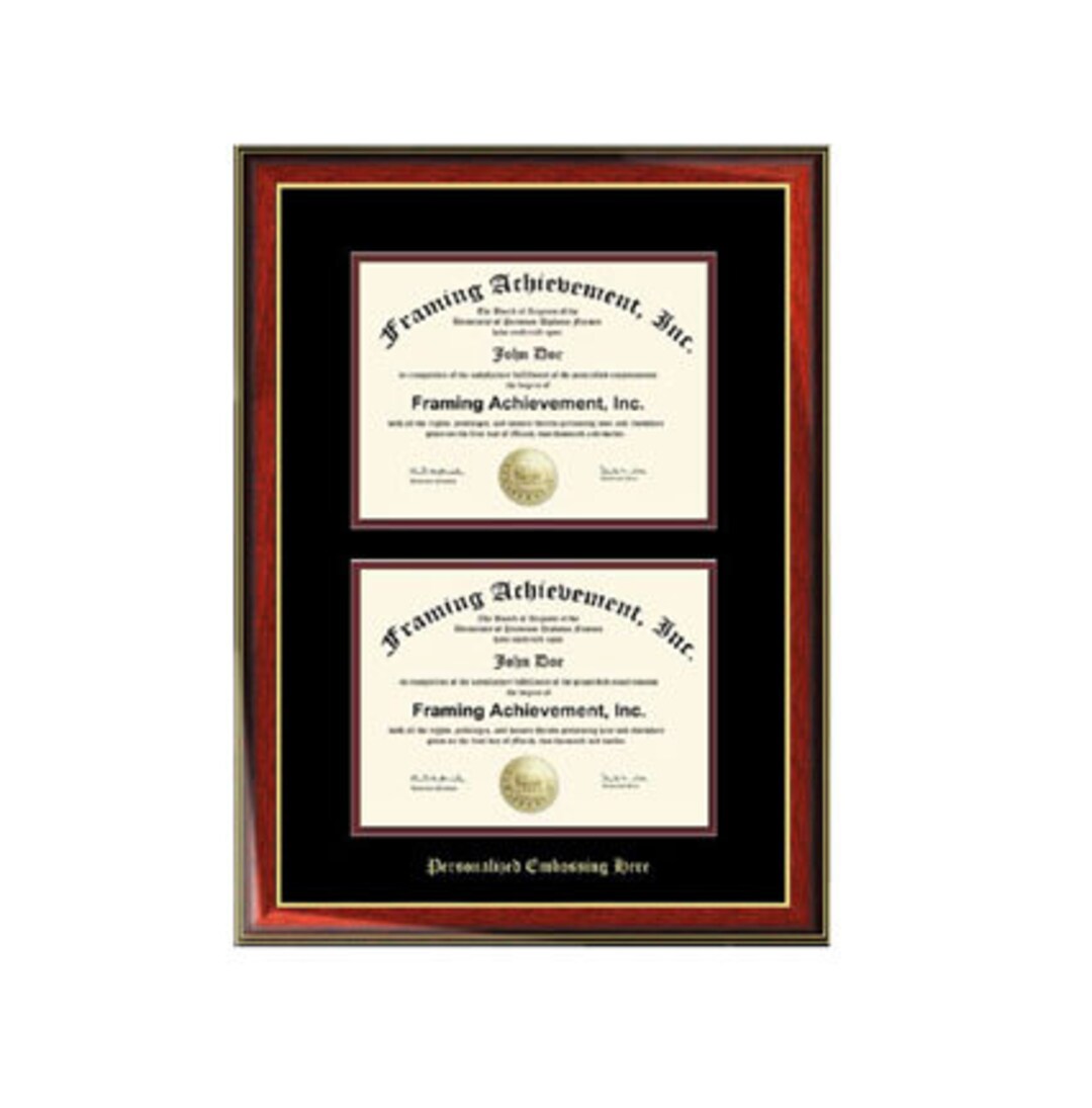 Dual Diploma Frame Double Certificate Frames Embossed Two Document ...