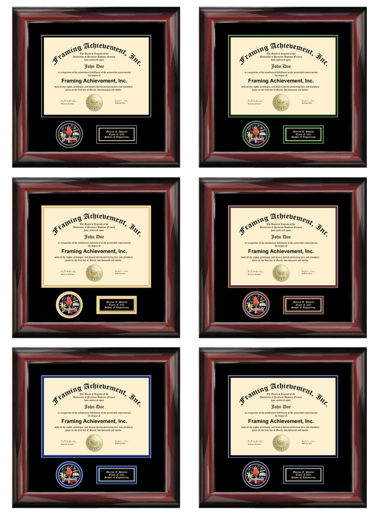 Diploma Medal Display Case Diploma Frame Glossy Mahogany Wood - Etsy.de