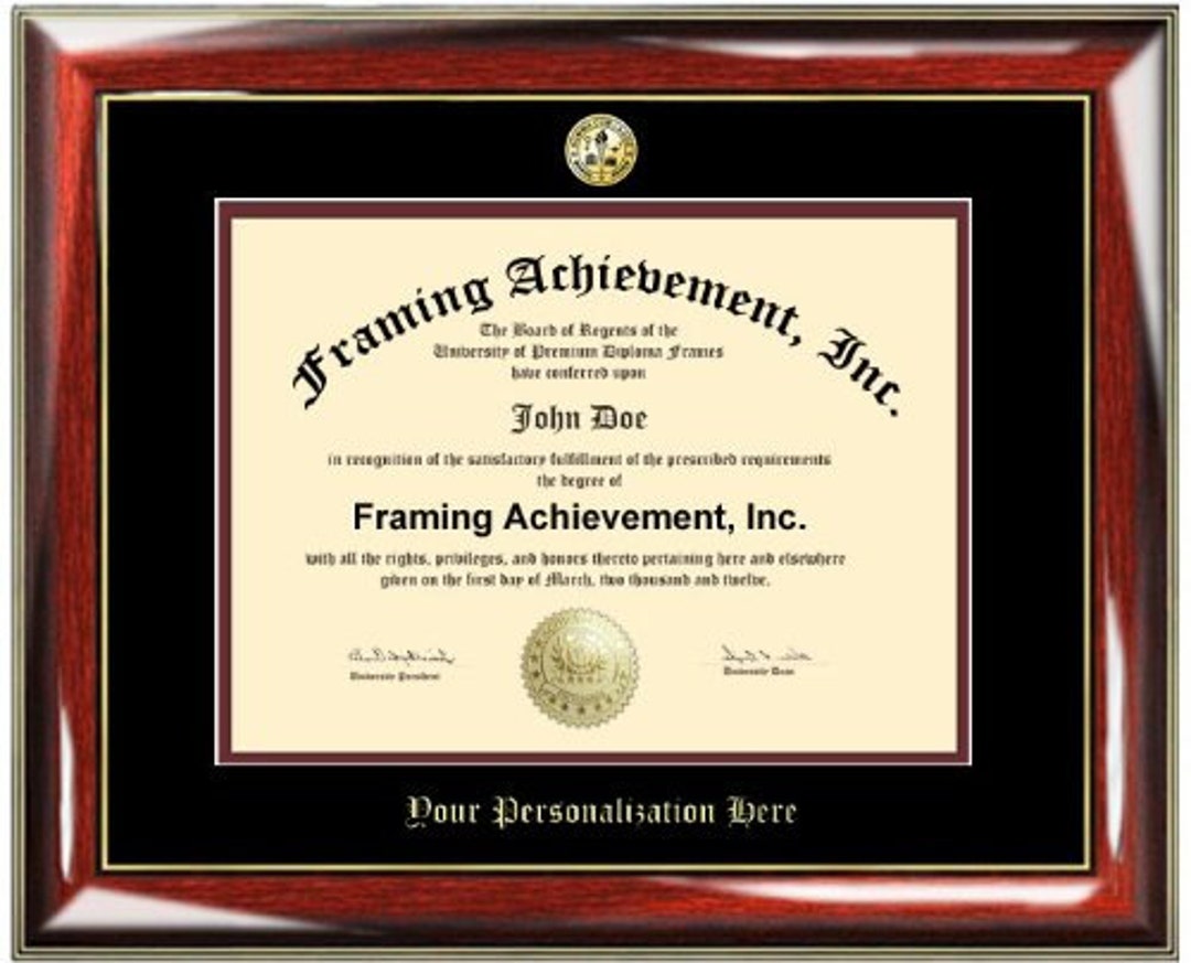 University Diploma Frame Gold Embossing College Major Degree Seal ...