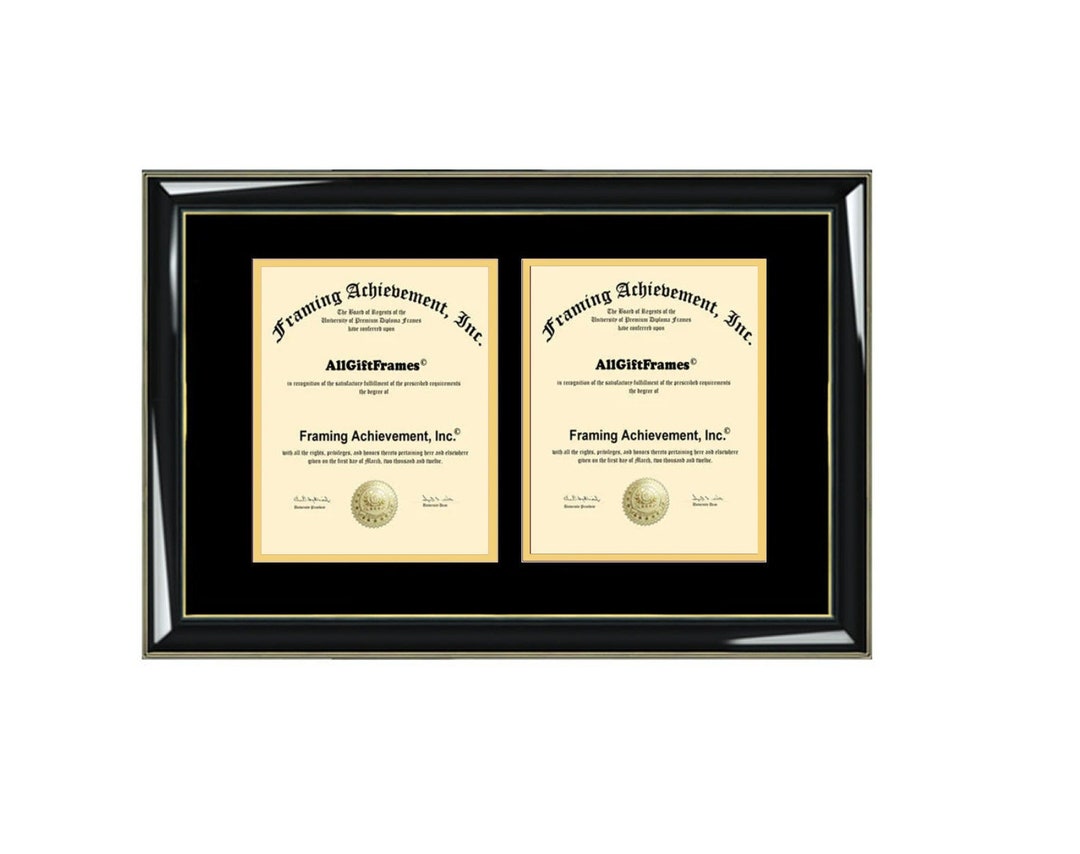Double Degree Frame Portrait Format Diploma Certificate Holder Framing Case College University ...