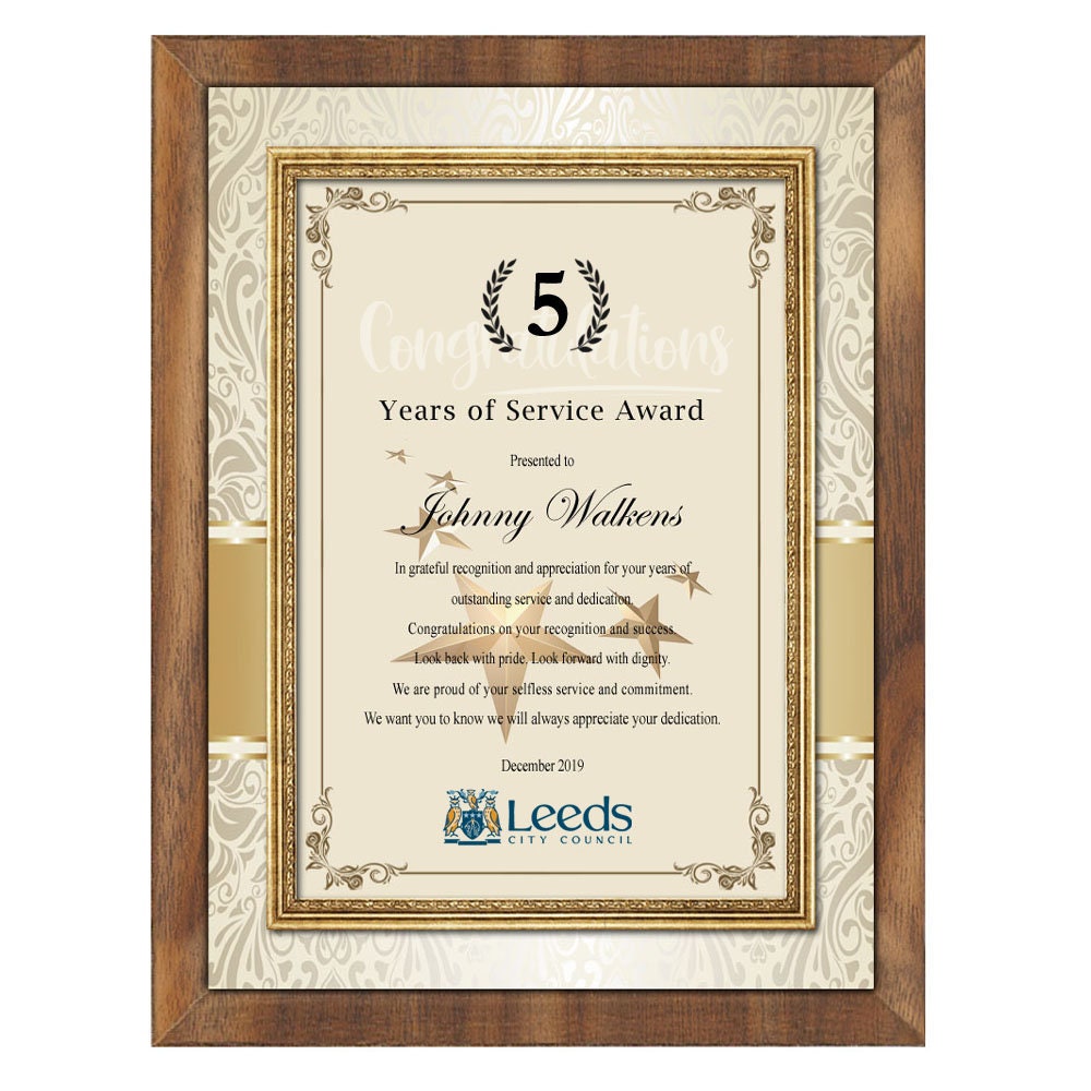 Unique Years of Service Award Plaque Present Boss Employee - Etsy UK
