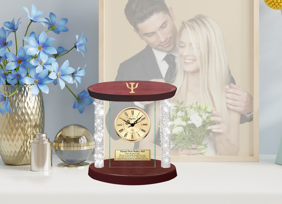 Psychology Logo Desk Clock Diamond Columns Psychologist Psychiatrist ...